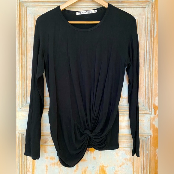 Michael Stars | Tops | Black Long Sleeve Top With A Twist Literally ...